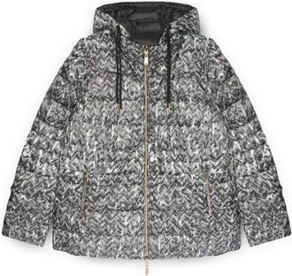 Fiorella Rubino Femme, Vestes, Gris, Taille: 50 FR Doudoune r&eacute;versible avec capuche amovible