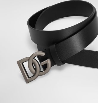 Dolce & Gabbana Leather Belt With Dg Logo - Mann G&uuml;rtel Mehrfarbig Leder 100