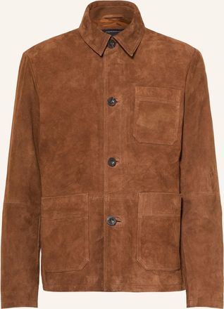 Strokesman's Strokesmans Leder-Overshirt braun