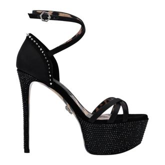 Philipp Plein Kristall-Plateau-Sandalen - - Shoes - Damen - Schwarzk - 41 EU