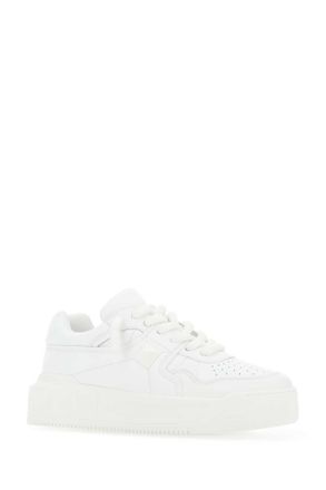 Valentino Garavani Mens White Nappa Leather One Stud Xl Sneakers Bianco