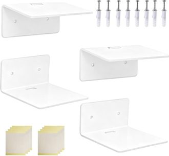 Generic Transparente Wandregale - multifunktional, 10,2 cm, selbstklebender Wand-Organizer | f&uuml;r Wohnzimmer, Badezimmer, Schlafzimmer, Album, Aufbewahrung, K&uuml;