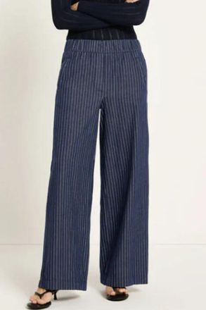 Lanius Lanius Damen vegan Hose Gestreift Marineblau Wei&Atilde;Y