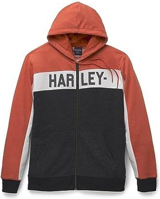 Harley-Davidson Harley-Davidson 96498-22VM Sweat à capuche zippé traditionnel pour homme Orange, orange, XL
