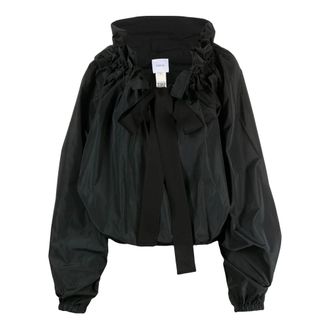 Patou Schwarze Bluse mit R&uuml;schen und Bindung - - Blouses & Shirts - Damen - Schwarzk - XS