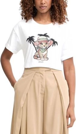 Liu Jo Femme, Tops, Blanc, Taille: 40 FR T-shirt avec imprim&eacute;