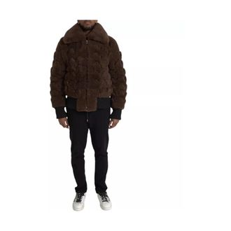 Bottega Veneta Braune Shearling Wolle Bomberjacke - - Jackets - Herren - Braun - M