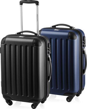 HAUPTSTADTKOFFER &middot; Spree &middot; 2er Hartschalen Kofferset &middot; 2X Handgep&auml;ck 49 Liter (Schwarz-Dunkelblau)