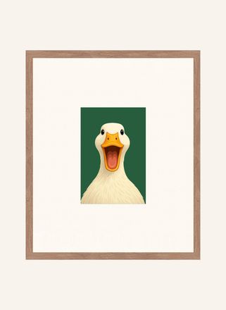 Liv Corday Wandbild Die Fr&ouml;hliche Ente Mit Rahmen braun