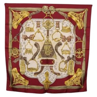 Herm&egrave;s &Eacute;charpe en soie doccasion - Femme - Pre-owned - Rouge - Taille: ONE Size