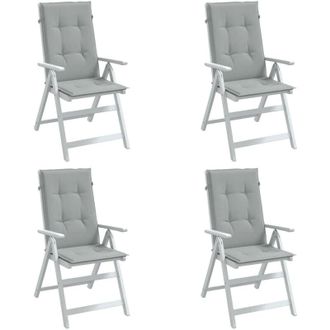 vidaXL Vidaxl - Hochlehner-Auflagen 4 Stk. Melange Hellgrau 120x50x4 cm Stoff