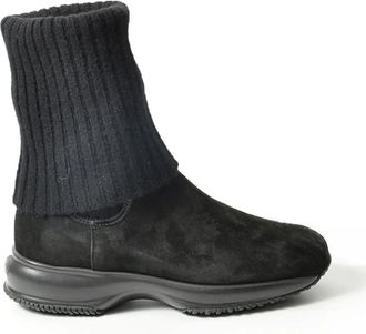 Hogan Stiefel - Chic Black Suede Ankle Boots - Gr. 35,5 (EU) - in Schwarz - f&uuml;r Damen