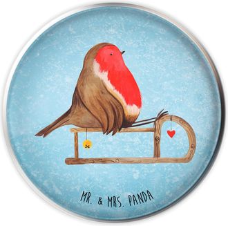 Mr. & Mrs. Panda Waschbecken Stöpsel Rotkehlchen Schlitten - Geschenk, Vogel, Ablaufgarnitur, Abfluss, Weihnachten, Stopfen
