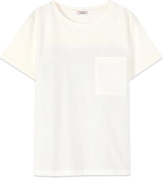 Oltre Femme, Tops, Blanc, Taille: 44 FR T-shirt imprim&eacute; &agrave; dos pliss&eacute;