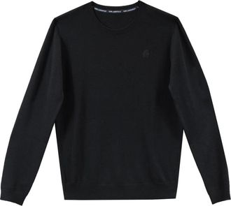 Karl Lagerfeld Homme, Pulls, Noir, Taille: S Maglione Ricamo Cameo