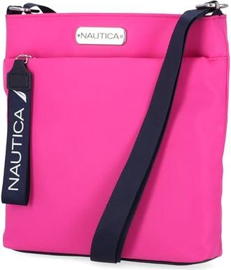 Nautica Diver Nylon Small Womens Crossbody Bag Purse with Adjustable Shoulder Strap, Bandoulière Femme, Rose Vif, Taille Unique