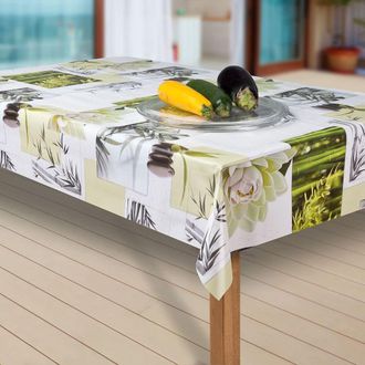 Laro Wachstuch-Tischdecke Abwaschbar Garten-Tischdecke Wachstischdecke PVC Plastik-Tischdecken Eckig Meterware Wasserabweisend Abwischbar, Muster:Blumen We