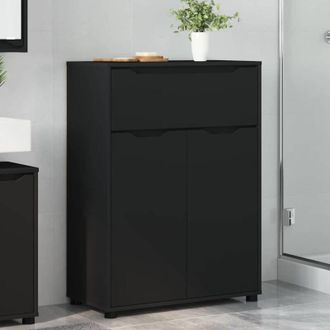 vidaXL vidaXL Cabinet de salle de bain avec tiroir Noir 72,5 x 36,5 x 100 cm