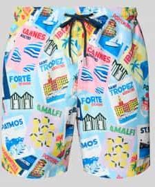 MC2 Saint Barth Badehose im Allover-Look Modell LIGHTING Postcard