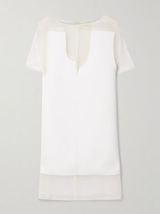 Khaite Winona Minikleid Aus Chiffon Und Cr&ecirc;pe - Wei&szlig;