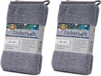 G&ouml;zze Zaubertuch, Sehr saugstarkes Mikrofasertuch, 600 g/m&sup2;, Reinigungstuch f&uuml;r Bad, K&uuml;che und Auto, 40 x 40 cm - Anthrazit (Packung mit 2)
