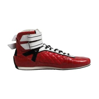 Dolce & Gabbana Rote Gesteppte Leder Schn&uuml;rschuhe - - Shoes - Herren - Rot - 44 EU
