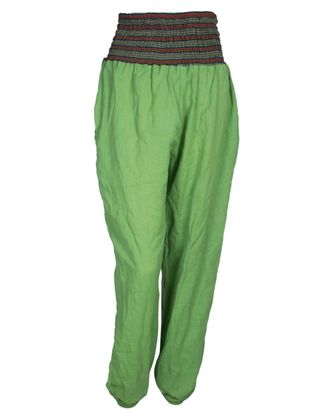 vishes Alternative Bekleidung - Leichte Damen Chino Haremshose mit dehnbarem Bund Taschen hellgr&uuml;n