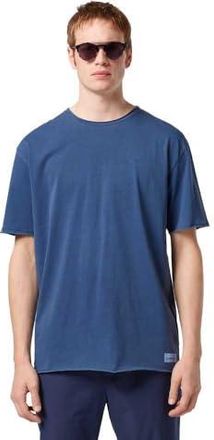 Scotch & Soda Mens Relaxed-fit raw Edge T-Shirt, Atlantic Blue, M