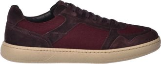 Baldinini Homme, Chaussures, Rouge, Taille: 42 1/2 EU Burgundy suede leather and fabric trainers