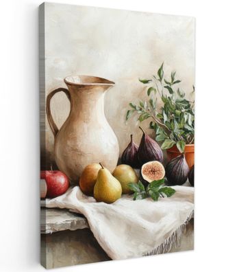 MuchoWow © Wandbilder Groß 80x120 cm XXL Wohnzimmer Wanddeko Schlafzimmer Zimmerdeko Wandgemälde Zimmer Deko auf Wand Dekoration Wall Art Obst - Kräuter - Rust