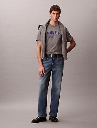 Calvin Klein Besticktes Nyc-logo-t-shirt - Med Grey Htr - Herren - XXL