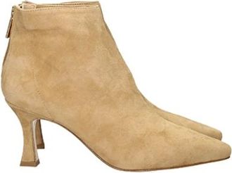 Bianca Di Femme, Chaussures, Beige, Taille: 39 EU Bottine en daim avec fermeture éclair arrière