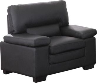 Vente-Unique Vente-unique - Fauteuil en cuir de buffle mimas - Noir