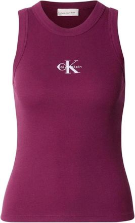 Calvin Klein Jeans Femme, Tops, Rouge, Taille: 40 FR D&eacute;bardeur &agrave; col rond sans manches