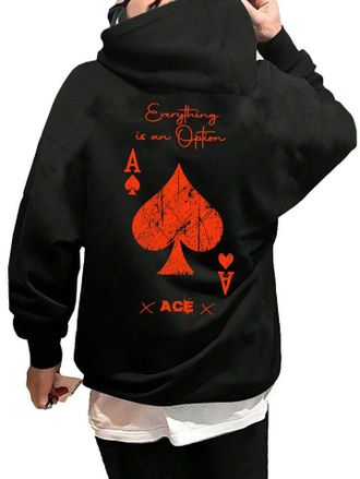 rmk Kapuzenpullover Hoodie Herren Pullover Kapuzen Karte Pik Peak Poker Ass