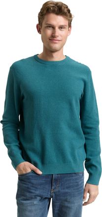 Tom Tailor Herren 1047570 Strickpullover aus Bio-Baumwolle, 39271-Classic Petrol Melangee, 3XL