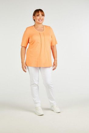 Mona Lisa T-Shirt Gro&szlig;e Gr&ouml;&szlig;en Biesen am Vorderteil, uni