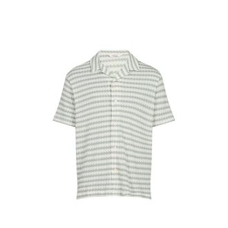 Selected Chemise droite ray&eacute;e manches courtes en coton