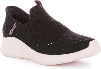 Skechers Baskets Ultra Flex pour Femme, Rose Noire, 36 EU