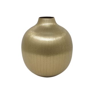 LaLe Living Vase Meliha in Gold, 20 x 22cm Matte Oberfl&auml;che als dekorative Tischdeko Blumenvase im Wohnzimmer, B&uuml;ro und Esszimmer