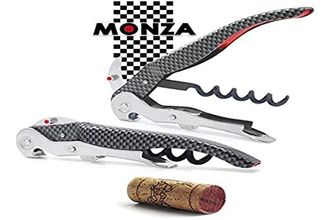 Pulltex 107-839-00 Tire-Bouchon Click Cut Monza, Acier Inoxydable, Gris, 18.6 x 12 x 2.3 cm, Transparent