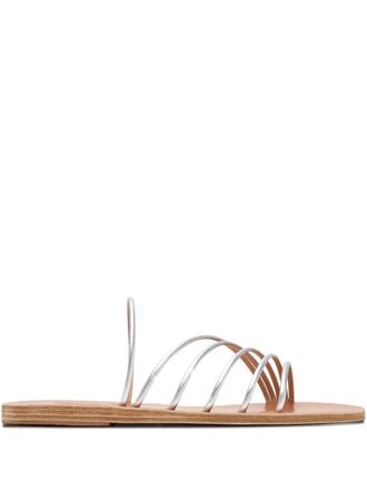 Ancient Greek Sandals Flache Adriani Metallic-Sandalen mit fünf Riemen - Silber