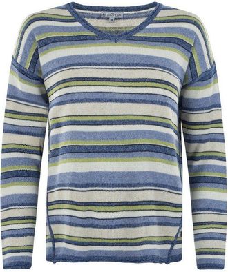 Hajo Rundhalspullover Damen Pullover in Leinenoptik