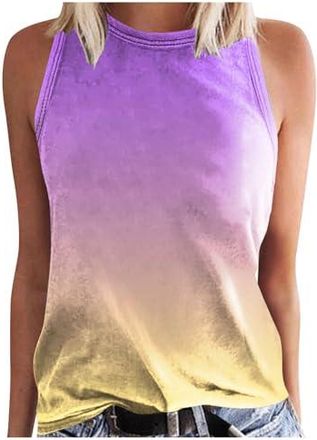 Generic D&eacute;bardeur &agrave; col haut pour femme - D&eacute;contract&eacute; - Sans manches - Col rond - Graphique - Mignon - D&eacute;bardeurs basiques 2025 - Changement de couleur - Coup