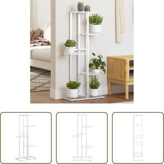 vidaXL vidaXL Pflanzenhalter - Blumenst&auml;nder 5-Etagen 43x22x98 cm Wei&szlig; Metall