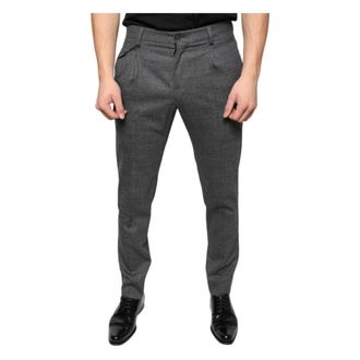 Dolce & Gabbana Graue karierte Woll-Skinny-Hose - - Trousers - Herren - Grau - S