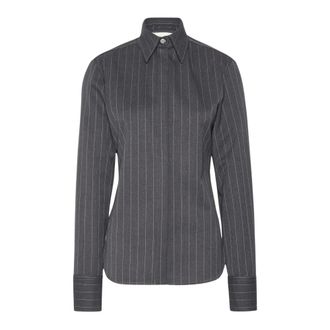 Sportmax Slim Wool Shirt - - Blouses & Shirts - Damen - Grau - S
