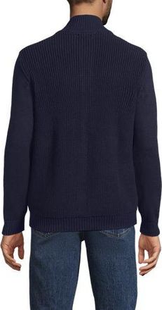 Lands End Cardigan mit Stehkragen DRIFTER, Herren, Gr&ouml;&szlig;e:52-54 regular, Blau, by Lands End