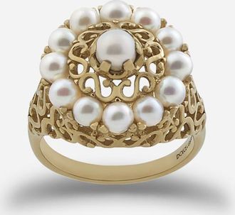 Dolce & Gabbana Romance Ring In Yellow Gold And Pearls - Frau Ringe Gold 52