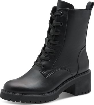 Marco Tozzi Marco Tozzi Damen Stiefeletten zum Schnüren mit Reißverschluss Blockabsatz, Schwarz (Black), 40 EU